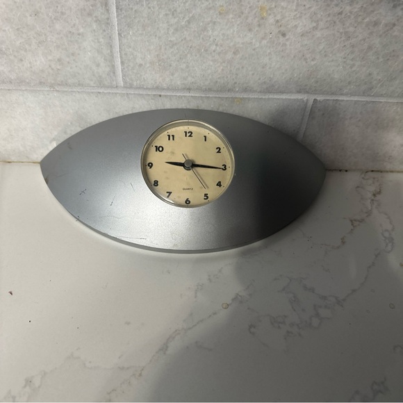 Vintage | Other | Vintage Y2k Silver Flip Open Desk Clock Calculator ...